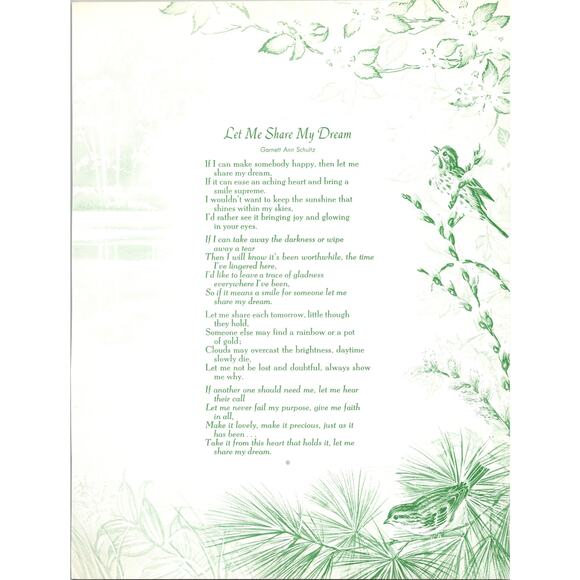 None and/or Unknown | Other | Let Me Share My Dream Garnett Ann Schultz ...